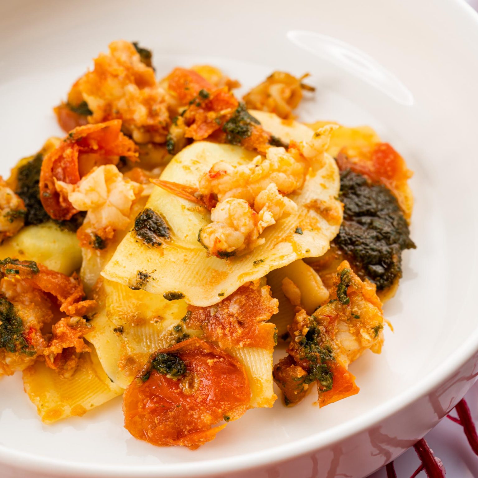 Ravioli di bufala con sugo di scampi - Ittica Brianza